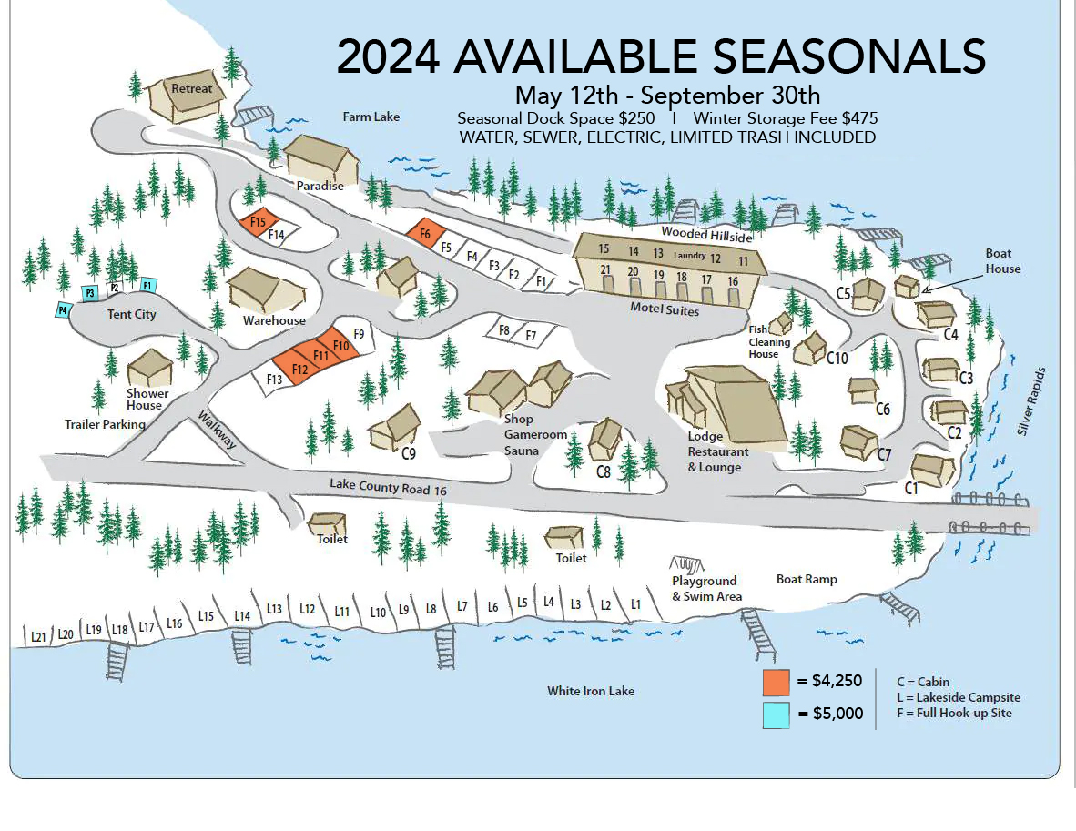 Seasonal RV Site Rentals - Silver Rapids Lodge